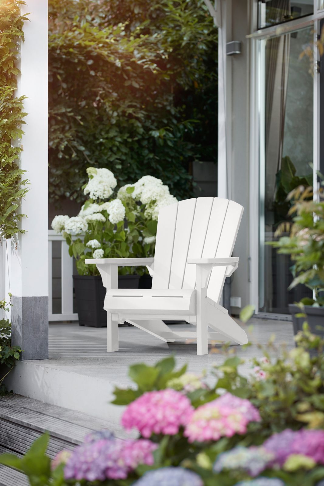 Keter Adirondack Troy Gartensessel weiB Strandstuhl Beachstuhl Loungestuhl wetterfest